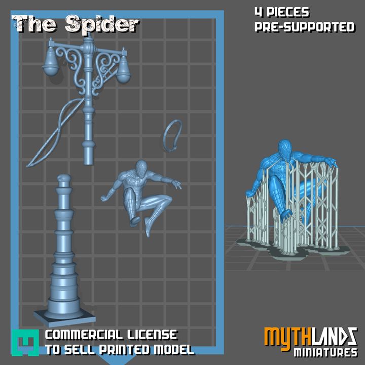 3D Printable The Spider COMMERCIAL LICENSE by Mythlands Miniatures