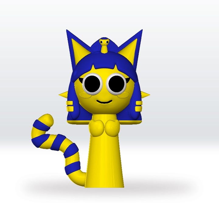 3D Printable Sprunki OC Ankha STL file 3D Model Fanart by FNFLab