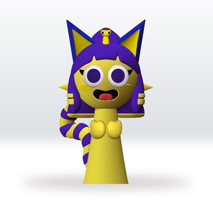 3D Printable Ankha Sprunki OC STL file 3D Model Fanar by FNFLab