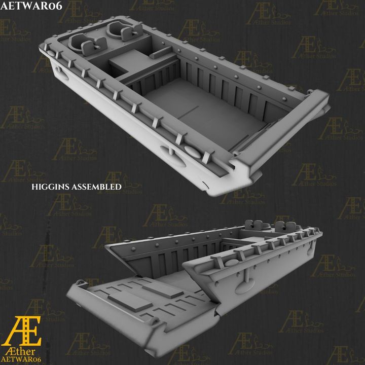 3D Printable AETWAR06 - Higgins Boat by Aether Studios