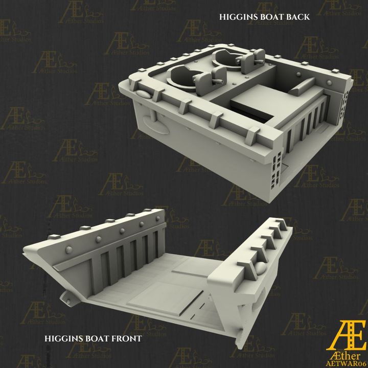 3D Printable AETWAR06 - Higgins Boat by Aether Studios