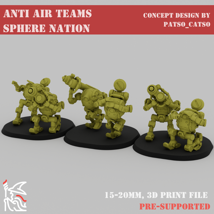 3D Printable [Sphere Nation] Anti Air Teams by Filamentio