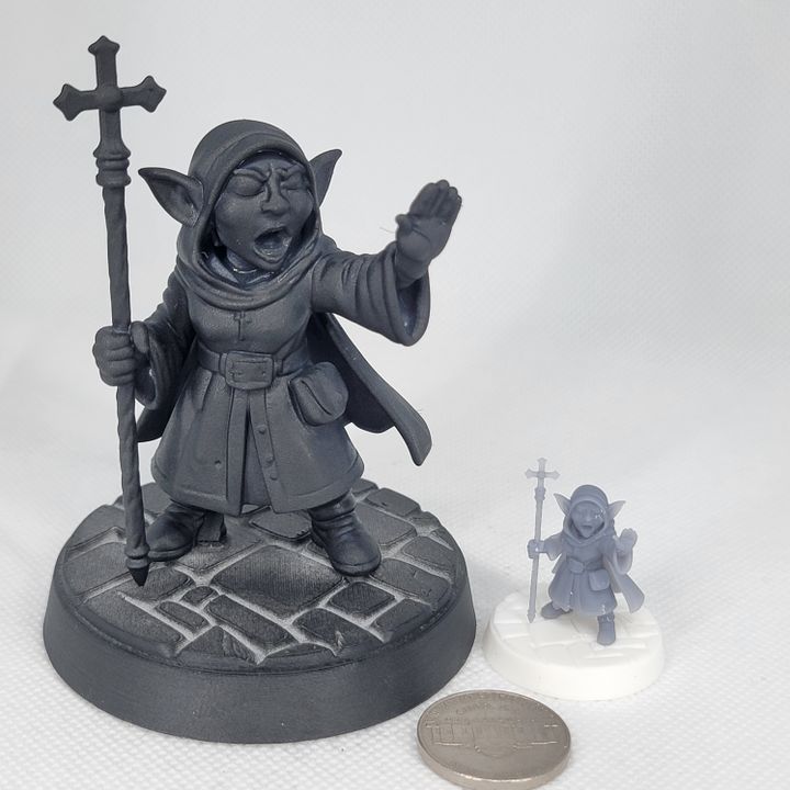3D Printable Female Goblin Cleric by Tavern Forge Studio