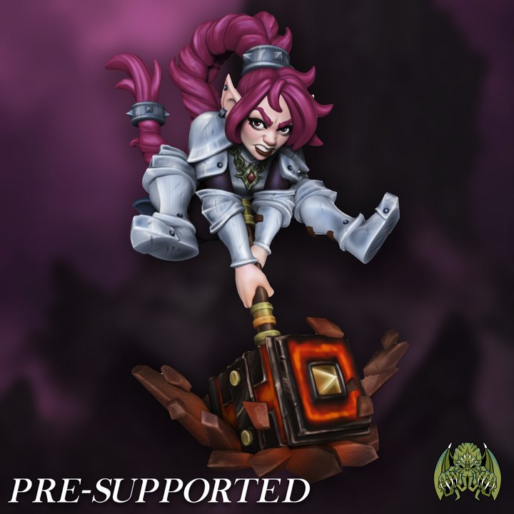 3D Printable Tess Thunderfoot [PRE-SUPPORTED] Female Warrior Paladin ...