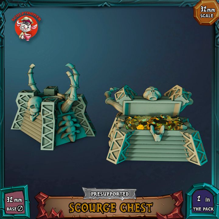 3D Printable Scourge chest - 32mm scale pre-supported miniature by ...