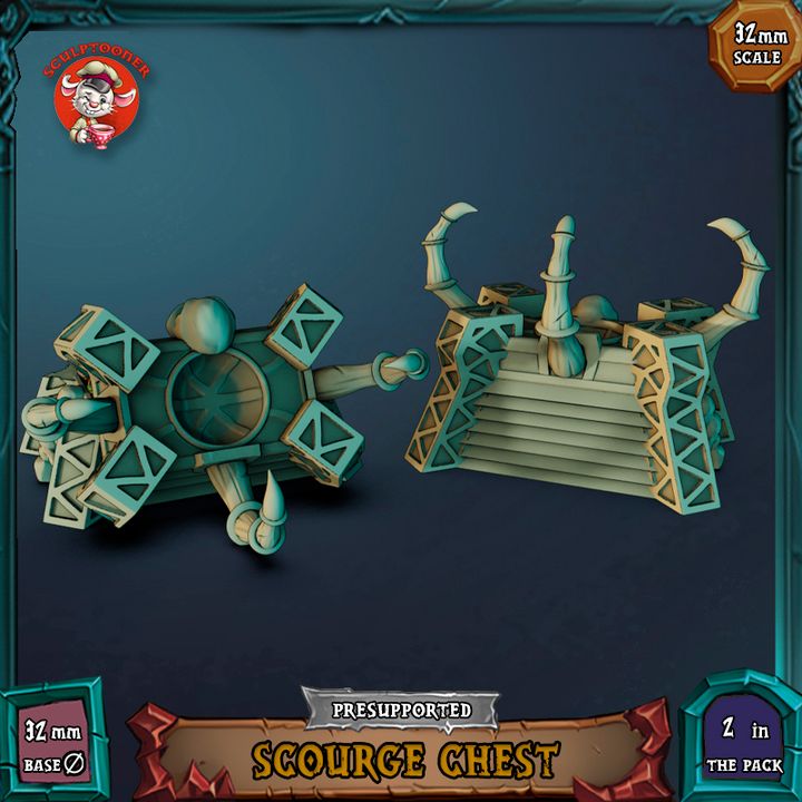 3D Printable Scourge chest - 32mm scale pre-supported miniature by ...