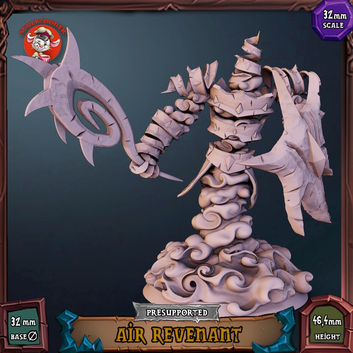 3D Printable Air Elementals - 32mm scale pre-supported set by SCULPTOONER