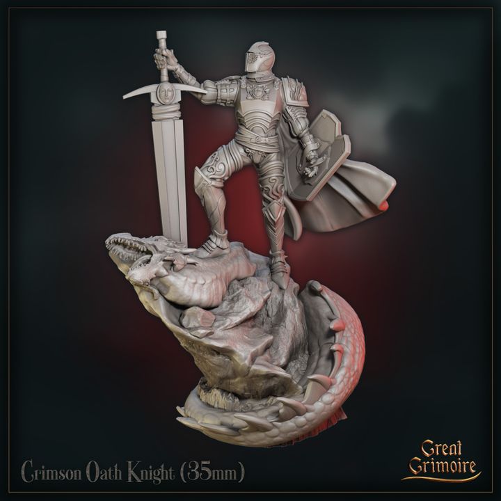 3D Printable Crimson Oath Knight by Great Grimoire