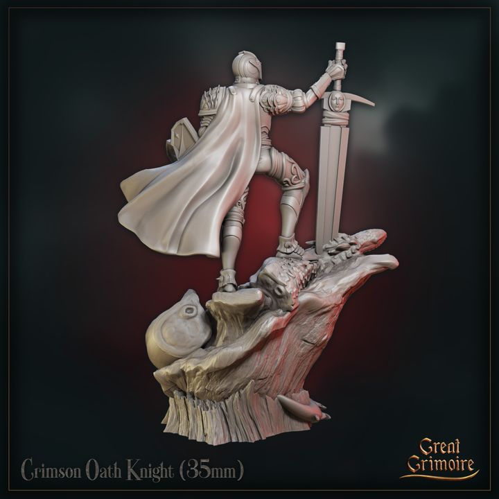 3D Printable Crimson Oath Knight by Great Grimoire