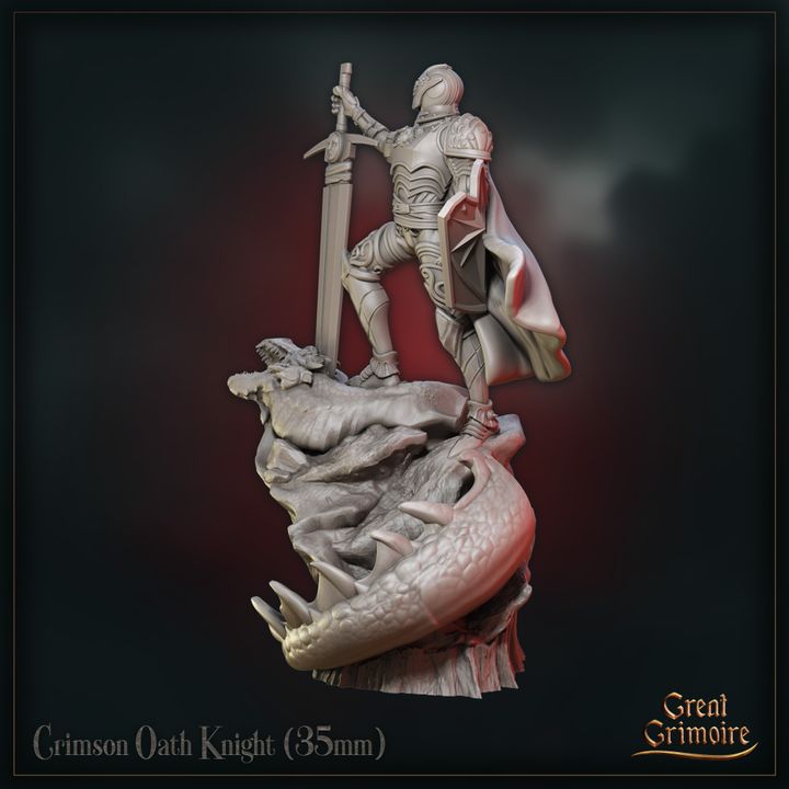 3D Printable Crimson Oath Knight by Great Grimoire