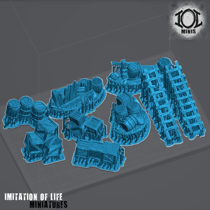3D Printable 15mm Fantasy Ruined Building Set #2 by Imitation of Life ...