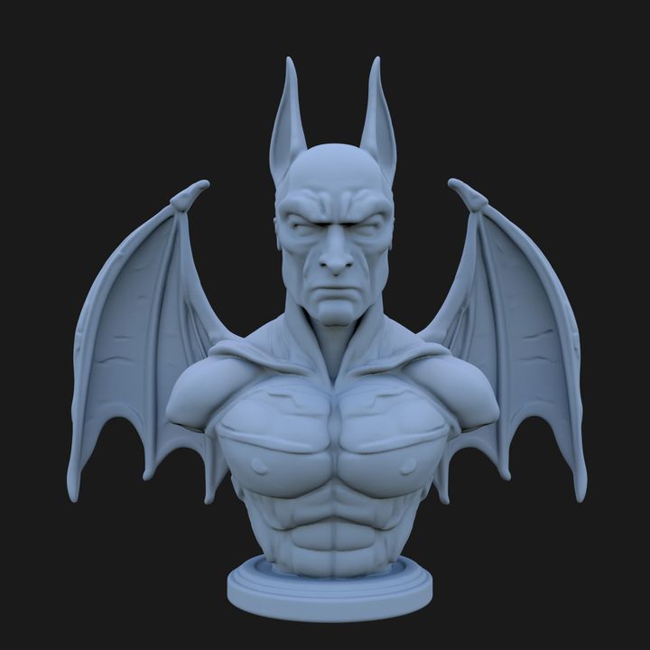 3D Printable Bat Head Bust 3D STL Printable - 3D Model STL by Ahmed