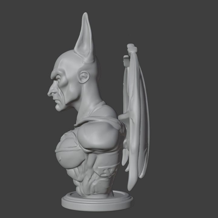 3D Printable Bat Head Bust 3D STL Printable - 3D Model STL by Ahmed