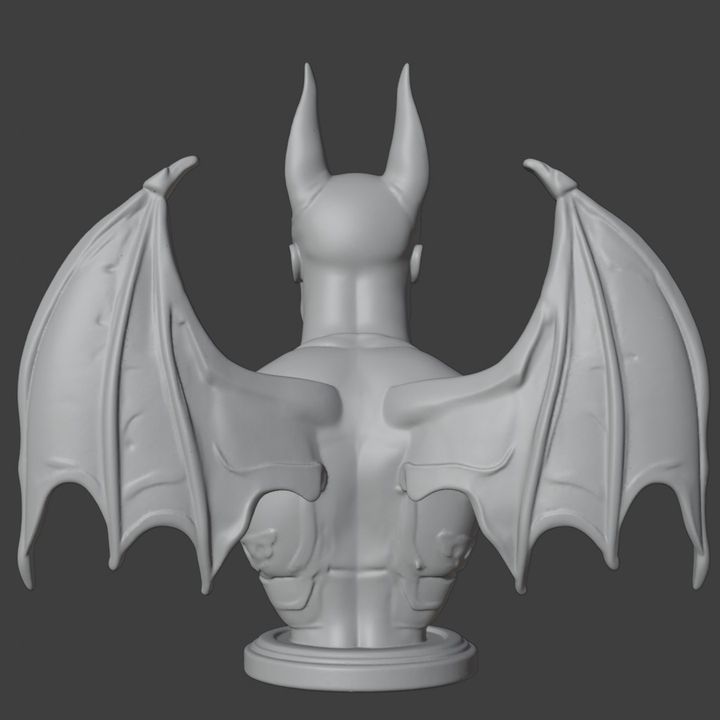 3D Printable Bat Head Bust 3D STL Printable - 3D Model STL by Ahmed