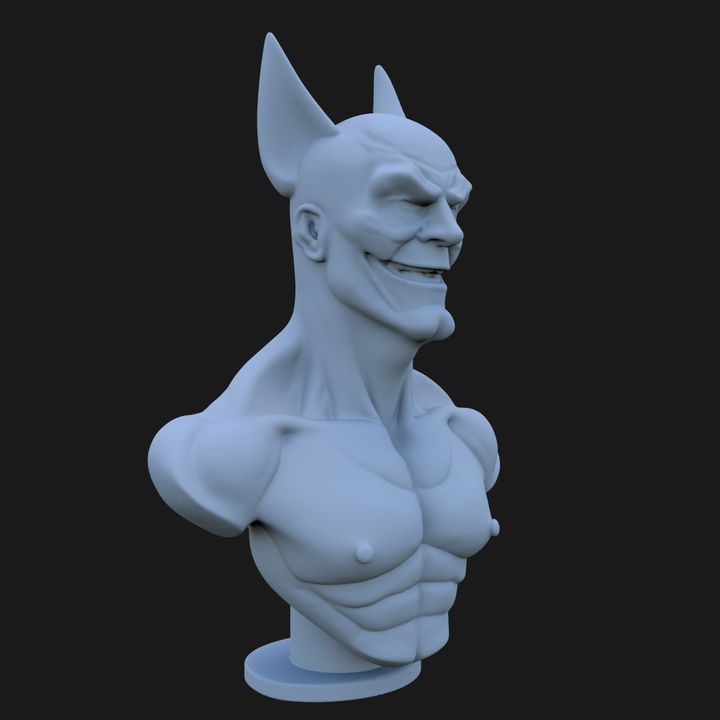 3D Printable Bat Head Bust 3D STL Printable - 3D Model STL by Ahmed