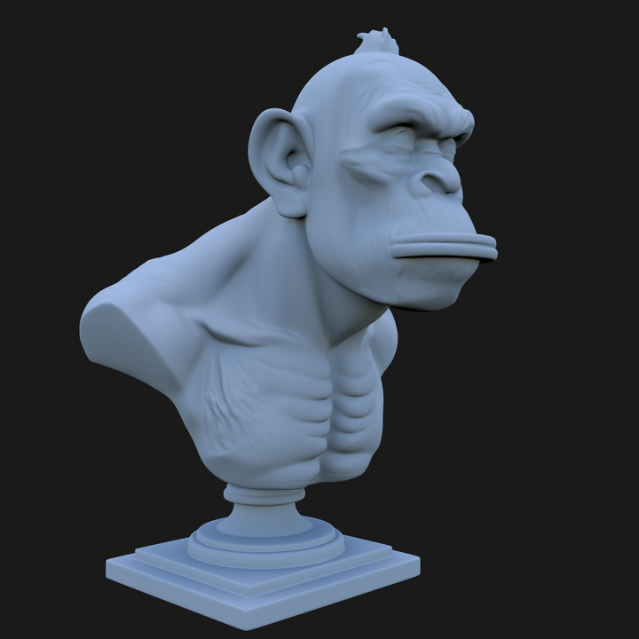 3D Printable Bored Ape Head Bust 3D STL Printable - 3D Model STL by Ahmed
