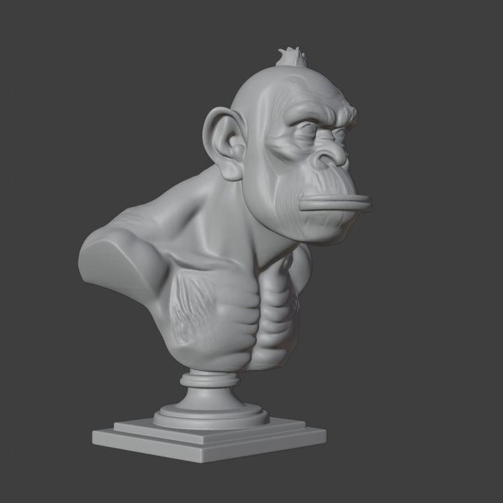 3D Printable Bored Ape Head Bust 3D STL Printable - 3D Model STL by Ahmed