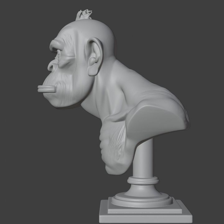 3D Printable Bored Ape Head Bust 3D STL Printable - 3D Model STL by Ahmed