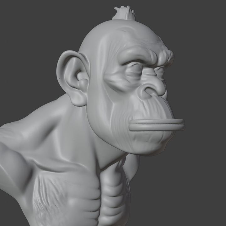 3D Printable Bored Ape Head Bust 3D STL Printable - 3D Model STL by Ahmed