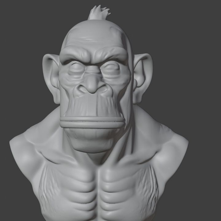 3D Printable Bored Ape Head Bust 3D STL Printable - 3D Model STL by Ahmed