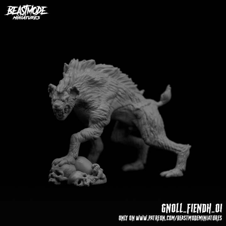 3D Printable Gnoll_Fiend_Hyena_01 by Beastmode Miniatures