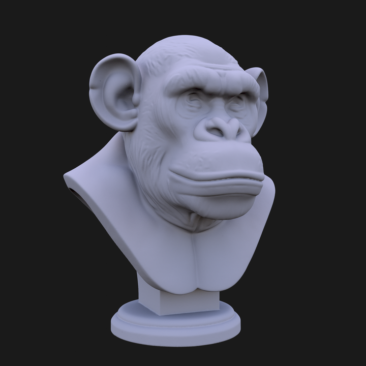 3D Printable Bored Ape Head Bust 3D STL Printable - 3D Model STL by Ahmed
