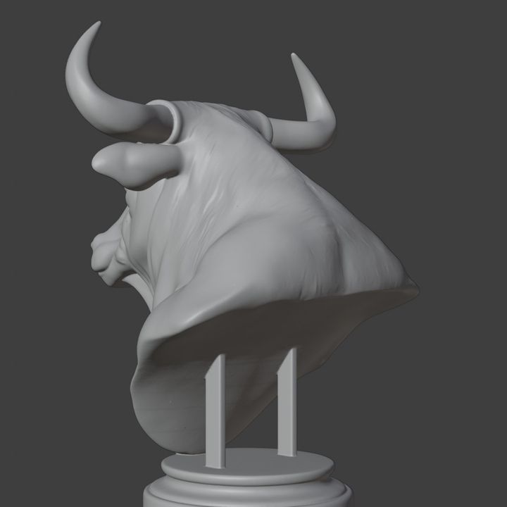 3D Printable Bull Head Bust 3D STL Printable - 3D Model STL by Ahmed