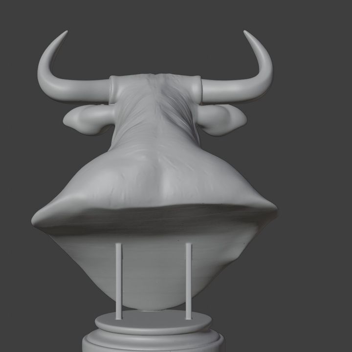 3D Printable Bull Head Bust 3D STL Printable - 3D Model STL by Ahmed