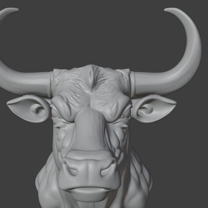 3D Printable Bull Head Bust 3D STL Printable - 3D Model STL by Ahmed