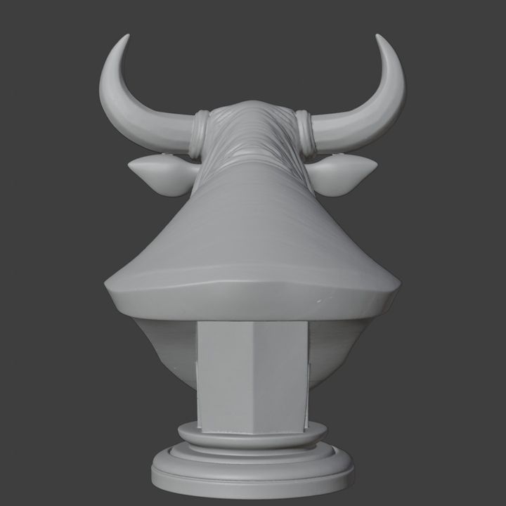 3D Printable Bull Head Bust 3D STL Printable - 3D Model STL by Ahmed