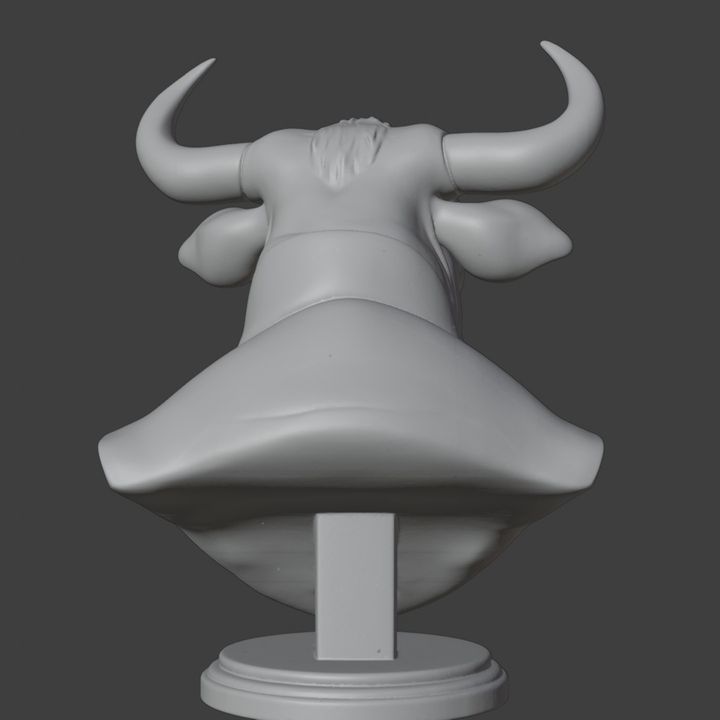 3D Printable Bull Head Bust 3D STL Printable - 3D Model STL by Ahmed