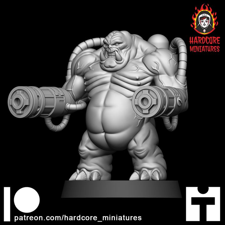 3D Printable Fat Demon Firing Front by Hardcore Miniatures