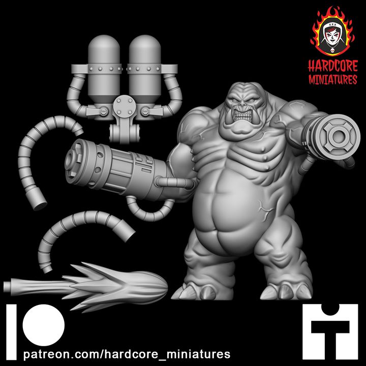 3D Printable Fat Demon Firing Left by Hardcore Miniatures