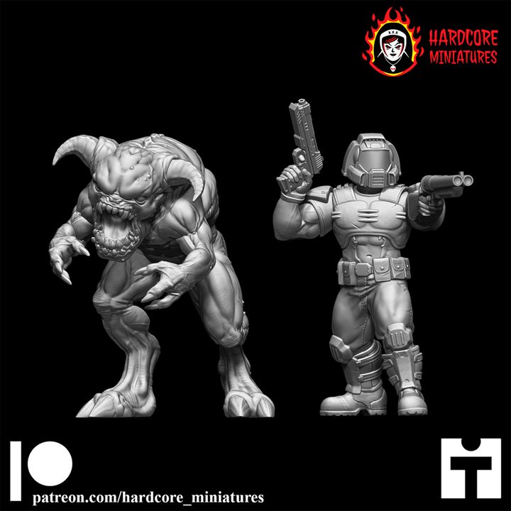 3D Printable Pink Demons Set by Hardcore Miniatures