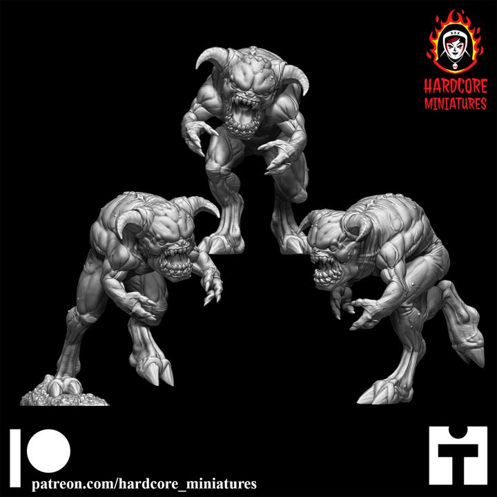 3D Printable Pink Demons Set by Hardcore Miniatures