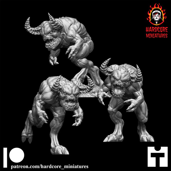 3D Printable Pink Demons Set by Hardcore Miniatures