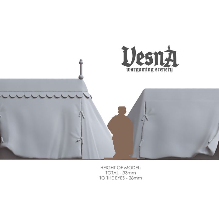 3D Printable MEDIEVAL SMALL TENTS by VESNA SCULPTS