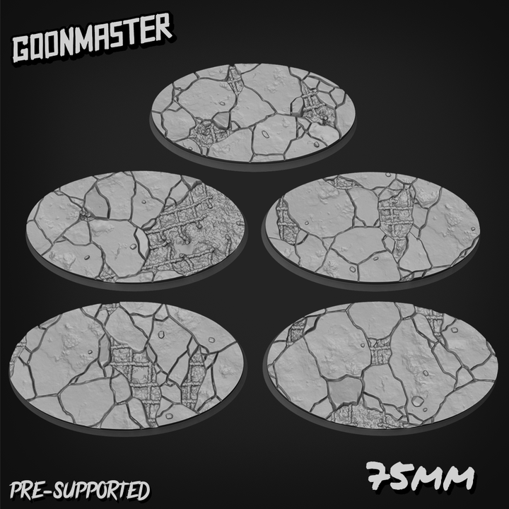 3D Printable Damaged Reinforced Concrete Bases/Toppers 75mm x 42mm Oval ...