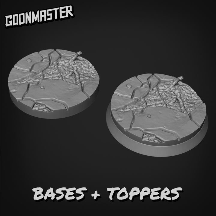 3D Printable Damaged Reinforced Concrete Bases/Toppers 40mm Round x 5 ...