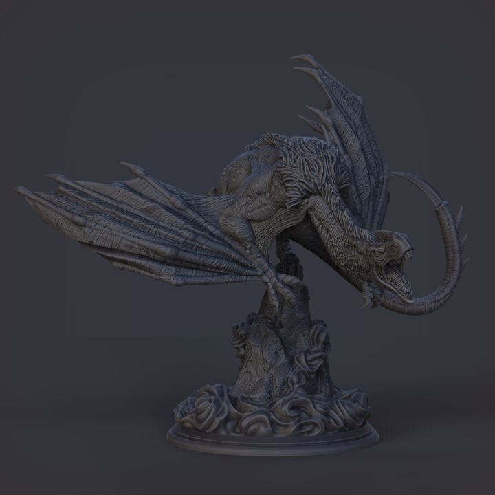 3D Printable Lesser Crested Wyern - 5e Stats + Art Included by Dungeons ...