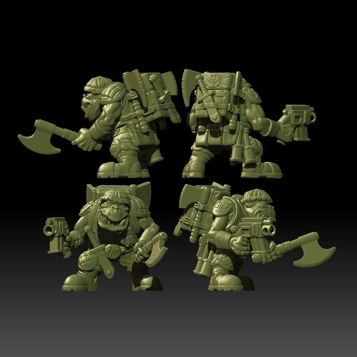 3D Printable KommandoTeam2 by Trollet Miniatures