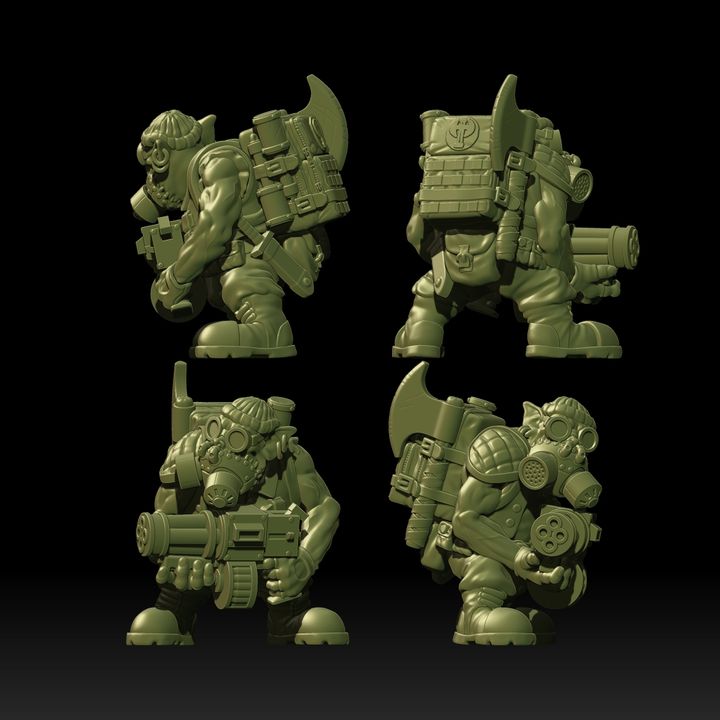 3D Printable KommandoTeam2 by Trollet Miniatures