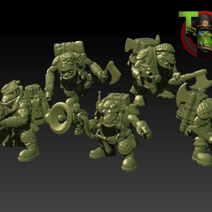 3D Printable KommandoTeam2 by Trollet Miniatures