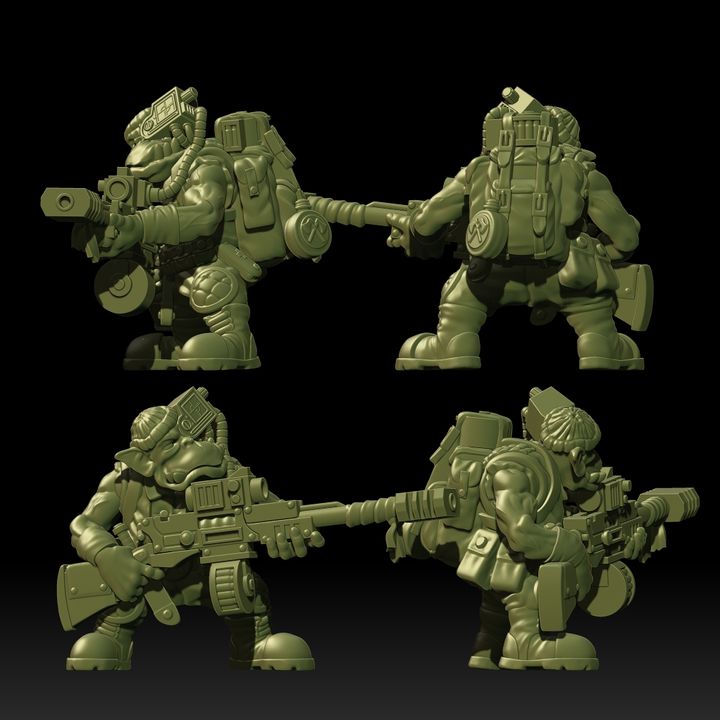 3D Printable KommandoTeam2 by Trollet Miniatures