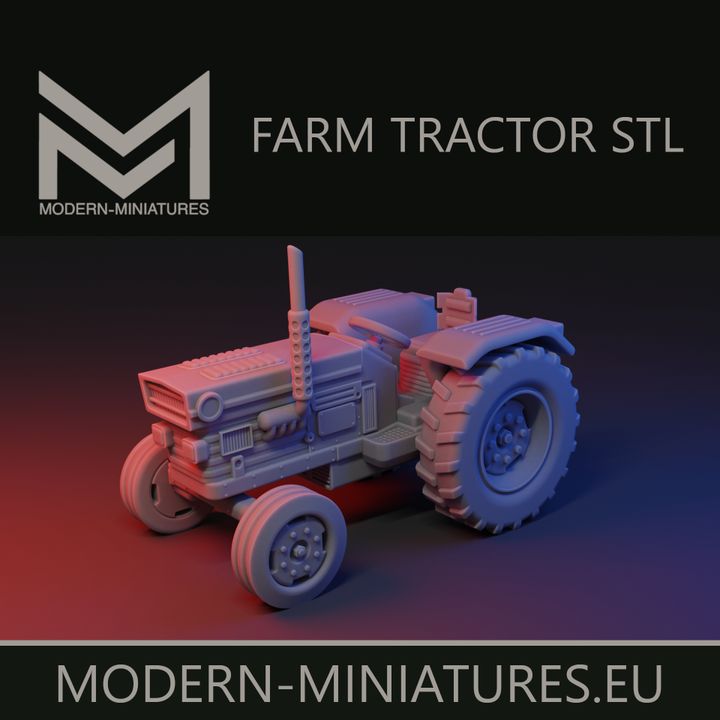 3D Printable Old tractor, farm tractor. by Modern-Miniatures.eu