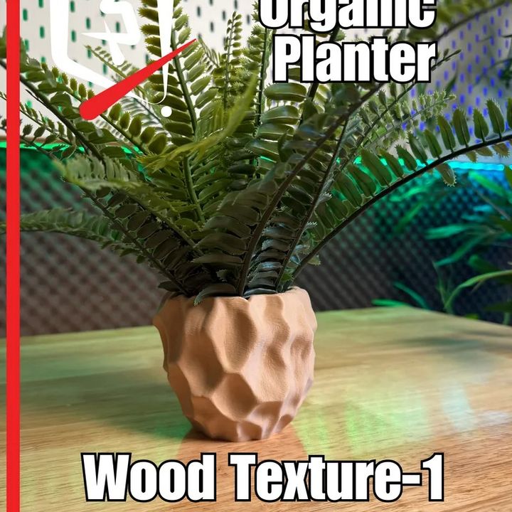 3D Printable Organic Planters– Wood Texture Edition by Plastic 3d