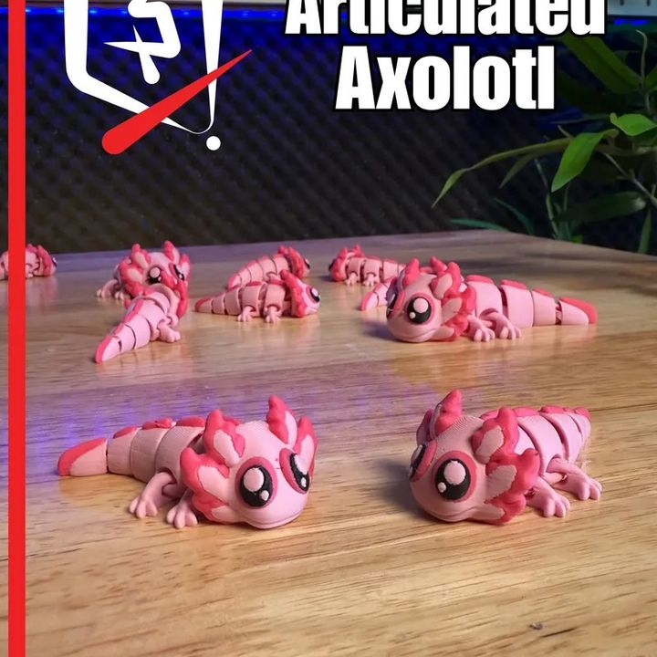 3D Printable Articulated Axolotl by Plastic 3d