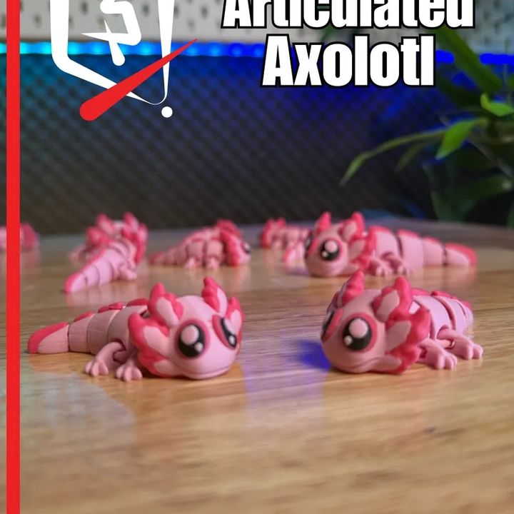 3D Printable Articulated Axolotl by Plastic 3d
