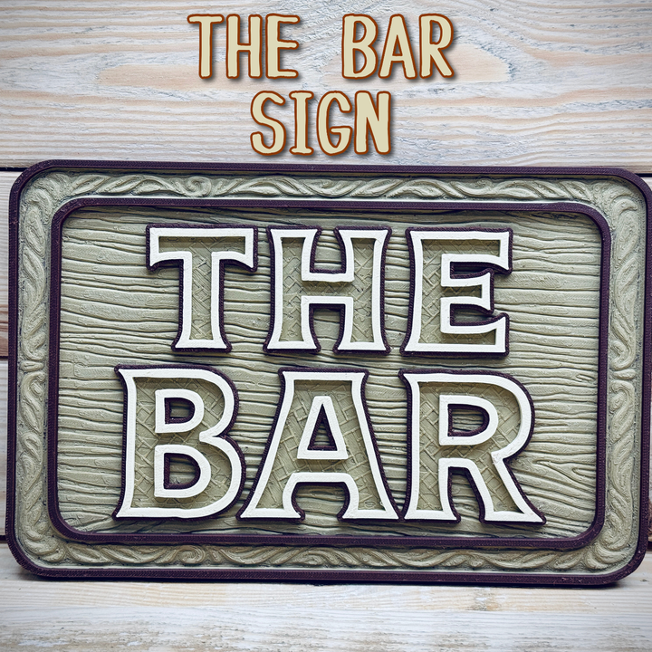 3D Printable The Bar Sign by ENIQUE3D