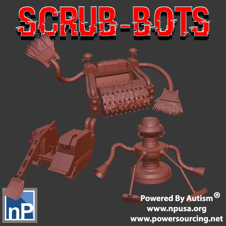 3D Printable Scrub Bots by nonPareil Institute